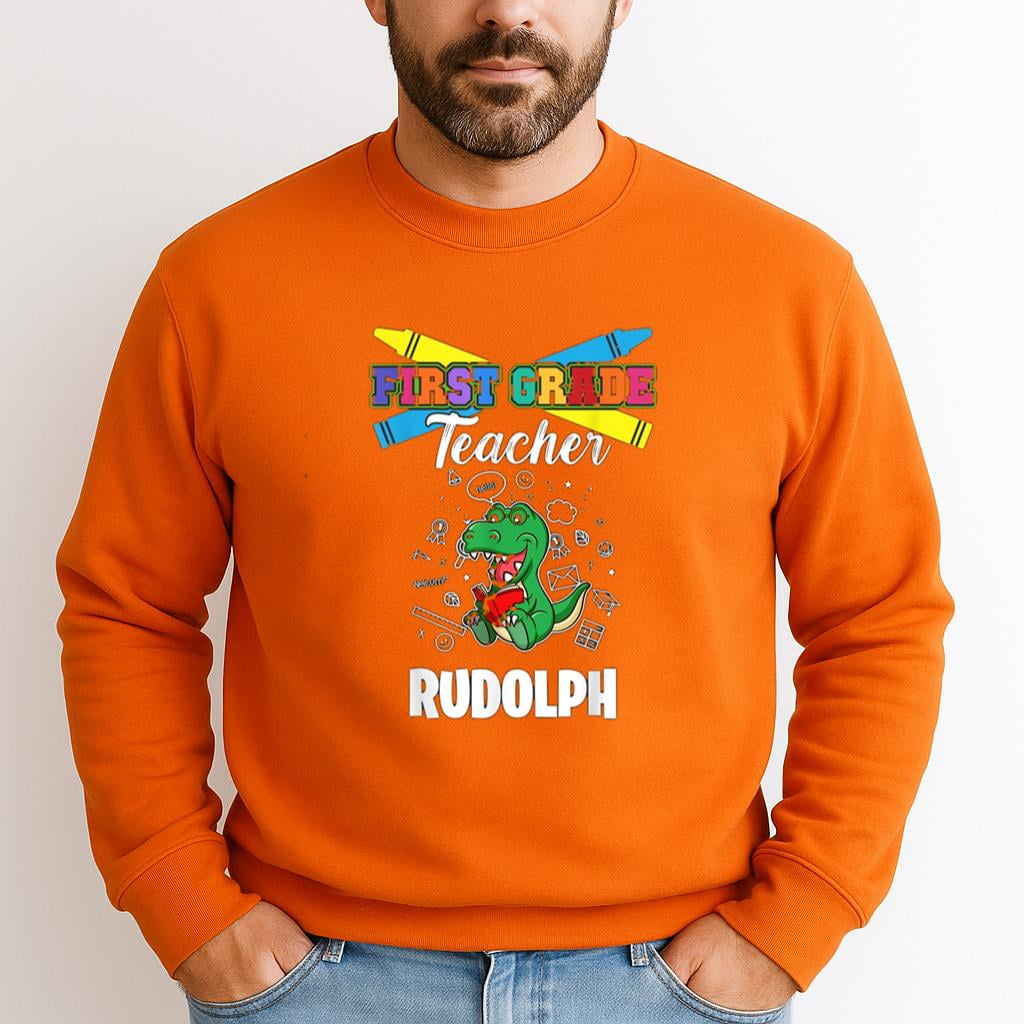 First Grade Teacher Rudolph Funny First Name Personalized Graphic G3049 ...
