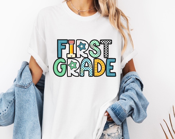 First Grade Teacher Shirt, Back to School 1st Grade Tee, Teacher ...
