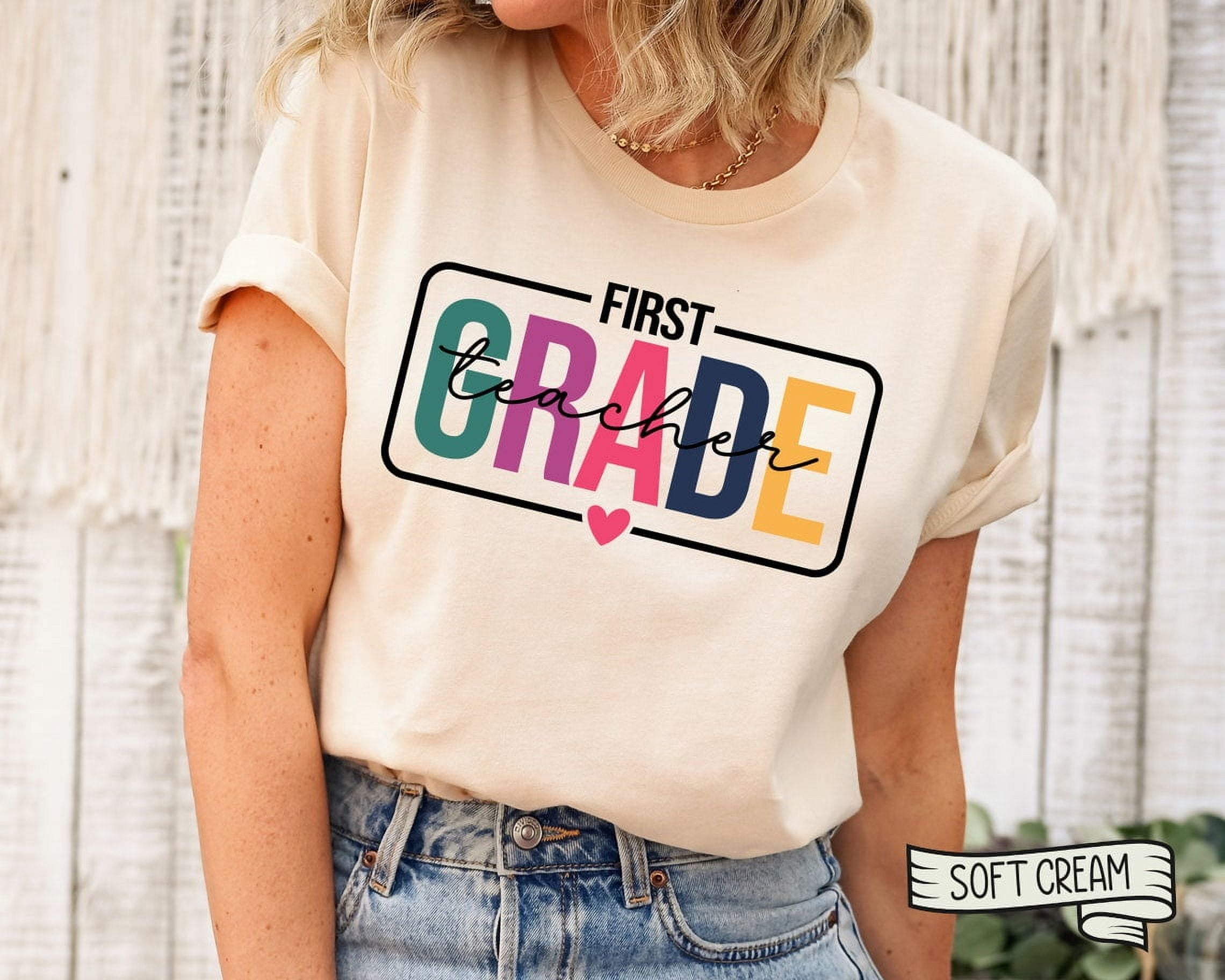 First Grade Teacher Shirt, Cute 1St Grade Teacher Shirt, Kindergarten ...