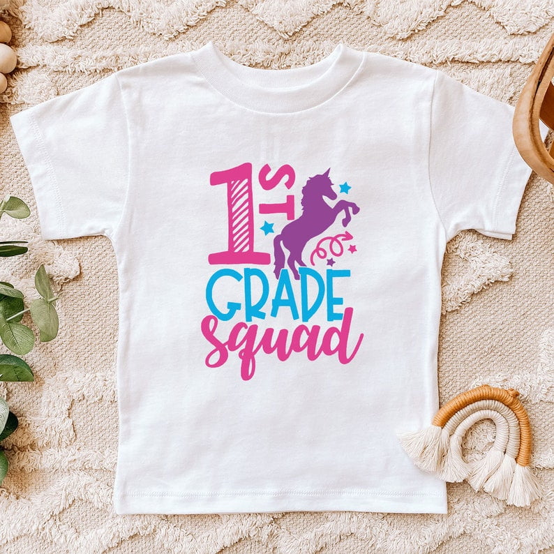 First Grade Toddler Shirt, 1St Grade Squad Youth Shirt, First Day Of ...