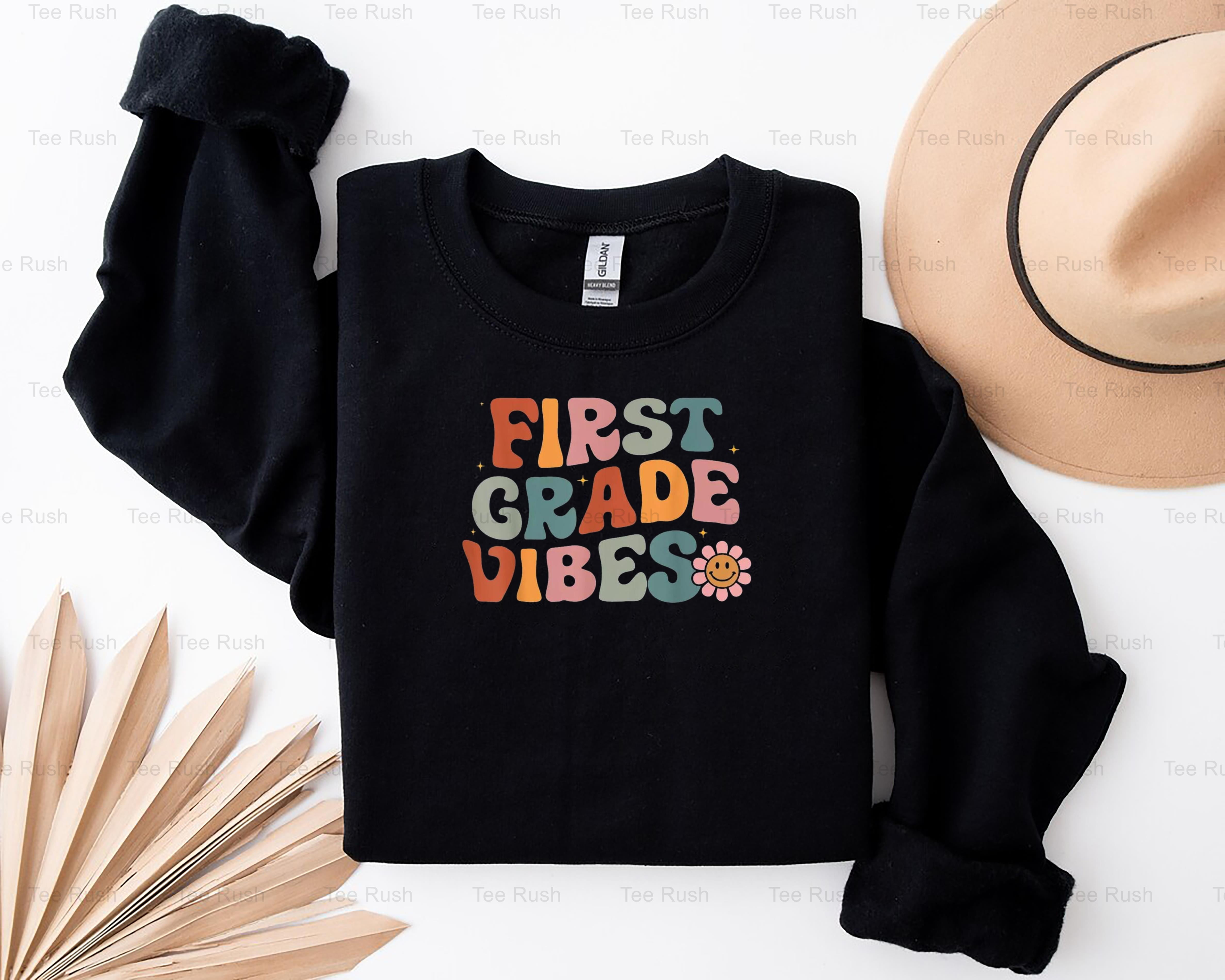 First Grade Vibes Retro First Day School Gift, Funny, Teacher, Student ...