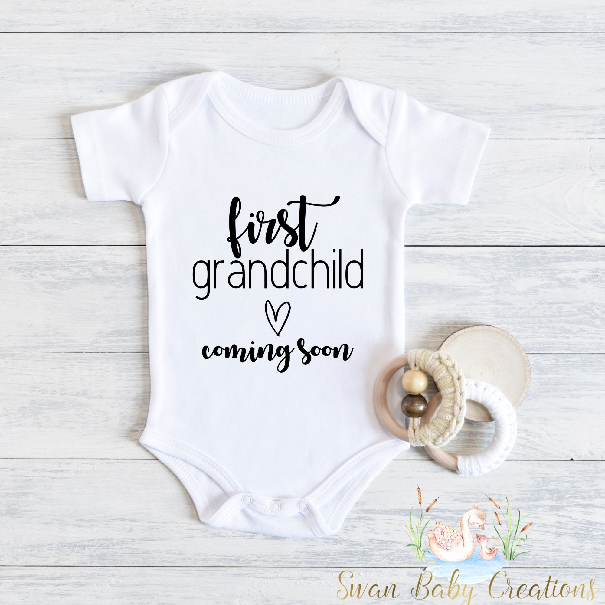 First Grandchild Coming Soon Bodysuit, Cute Baby Announcement Outfit ...
