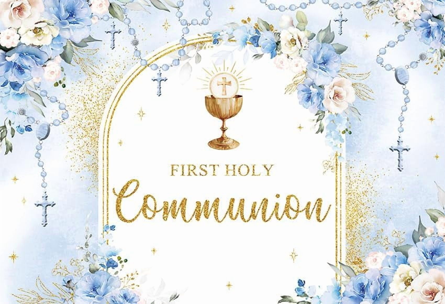 First Holy Communion Backdrop for Boy Mi Primera Comunión Party ...