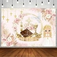 First Holy Communion Backdrop for Girl God Bless Baptism Party ...