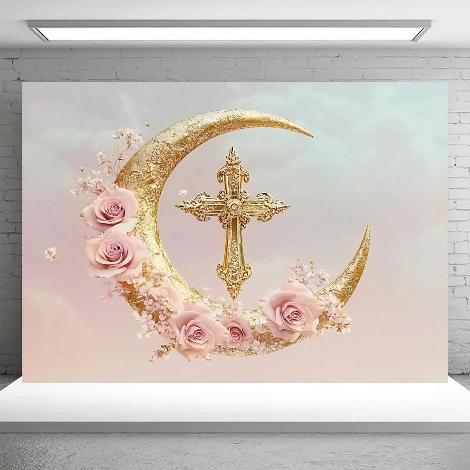 First Holy Communion Backdrop for Girl Kids Mi Primera Comunion Pink ...