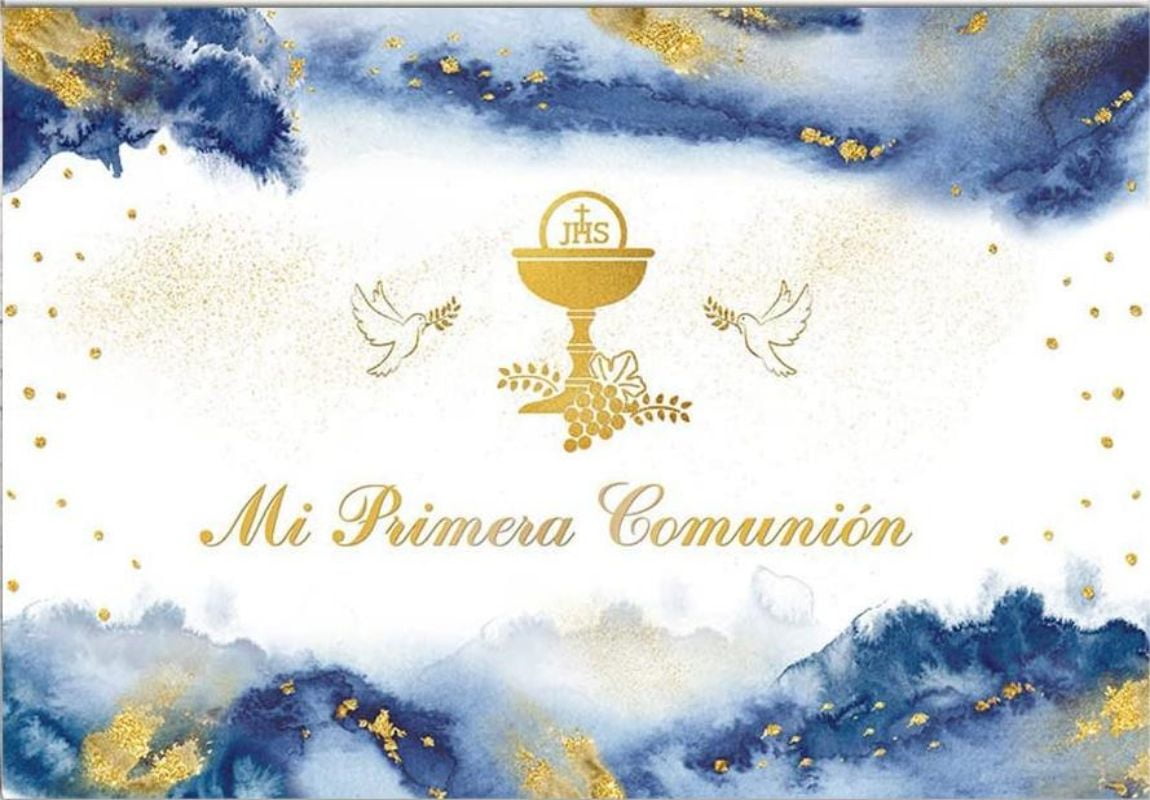 First Holy Communion Backdrop Party Photography Background Baptism ...