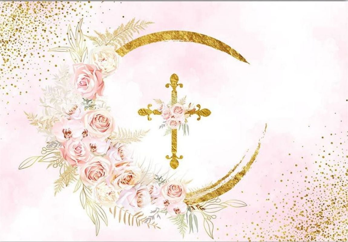 First Holy Communion Backdrop Party Photography Background Baptism ...
