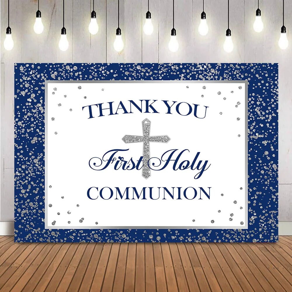 First Holy Communion Backdrop for Baby Shower Party Decoration Dark ...