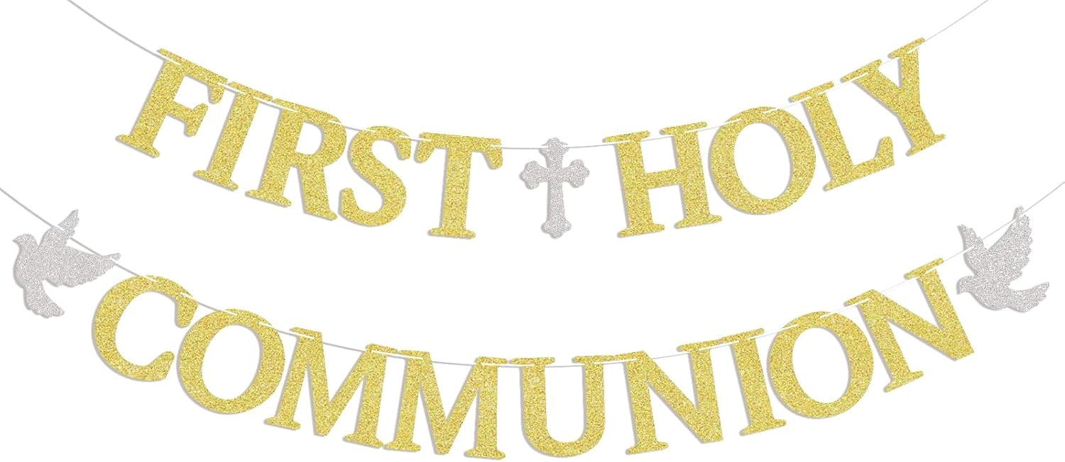 First Holy Communion Banner - 1st Baptism Banner, Blessing On Your ...