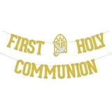 First Holy Communion Banner, First Communion Baby Shower Decorations ...