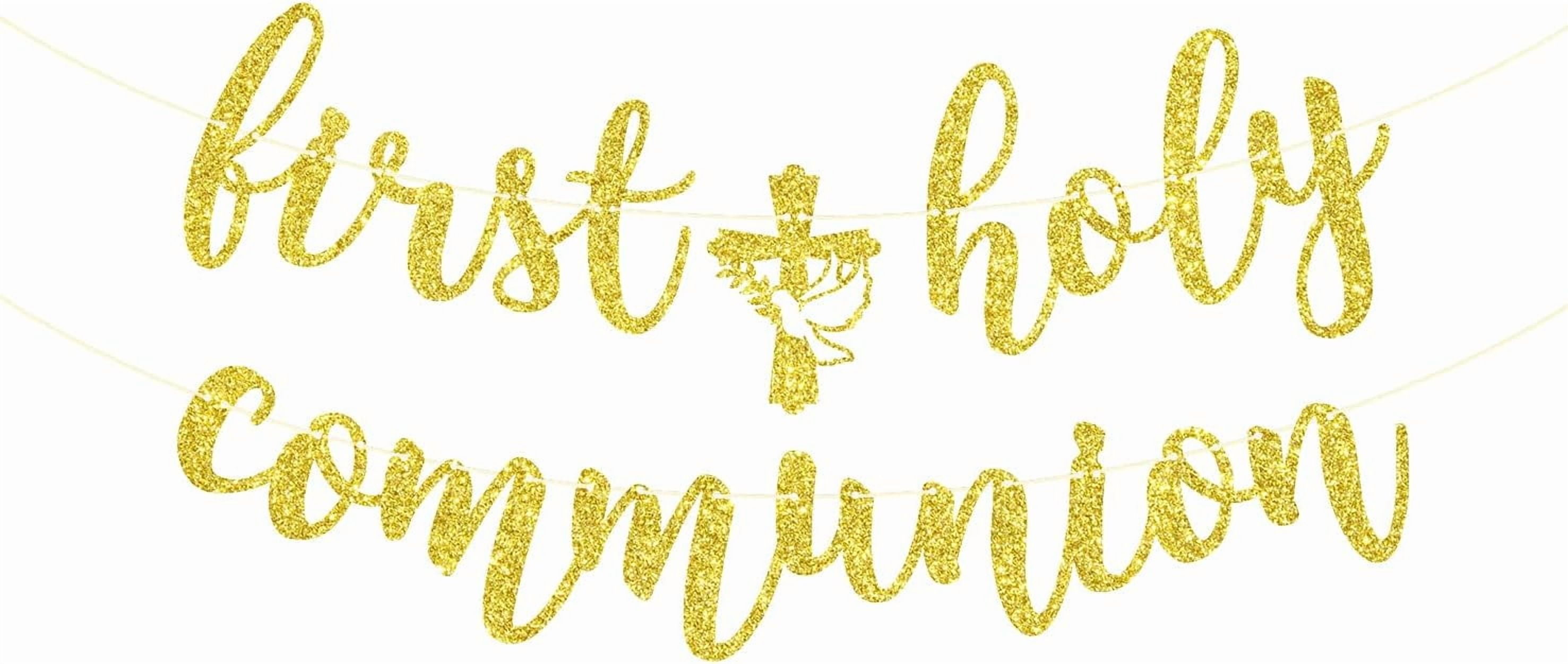 First Holy Communion Banner, Religious Celebration Decorations, Kids ...