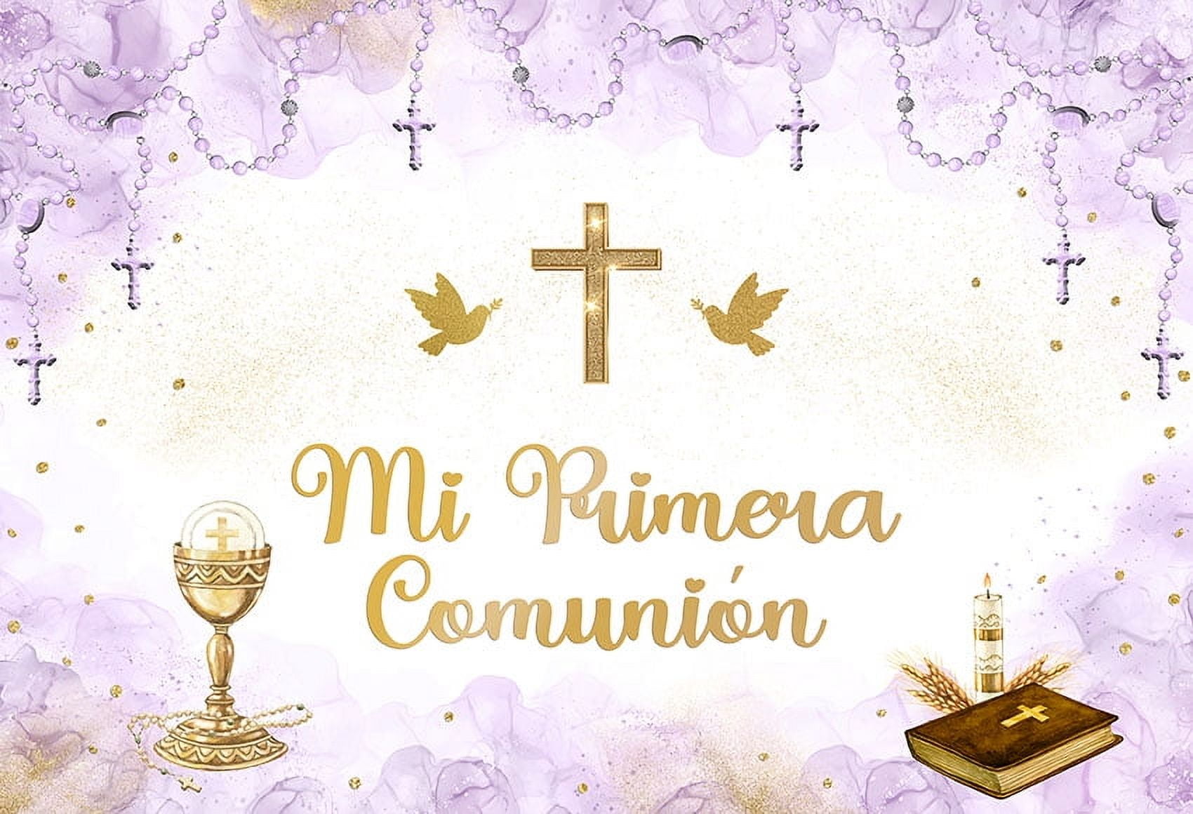 First Holy Communion Baptism God Bless Kid Mi Primera Comunion Party r ...