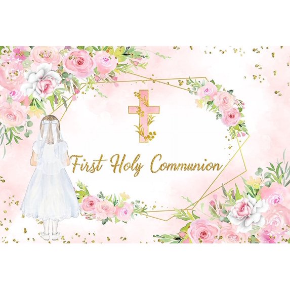 First Holy Communion Baptism God Bless Kid Mi Primera Comunion Party r ...