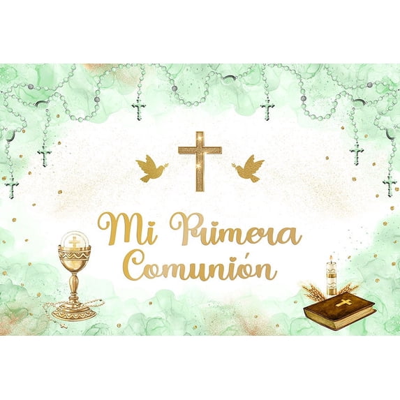 First Holy Communion Baptism God Bless Kid Mi Primera Comunion Party r ...