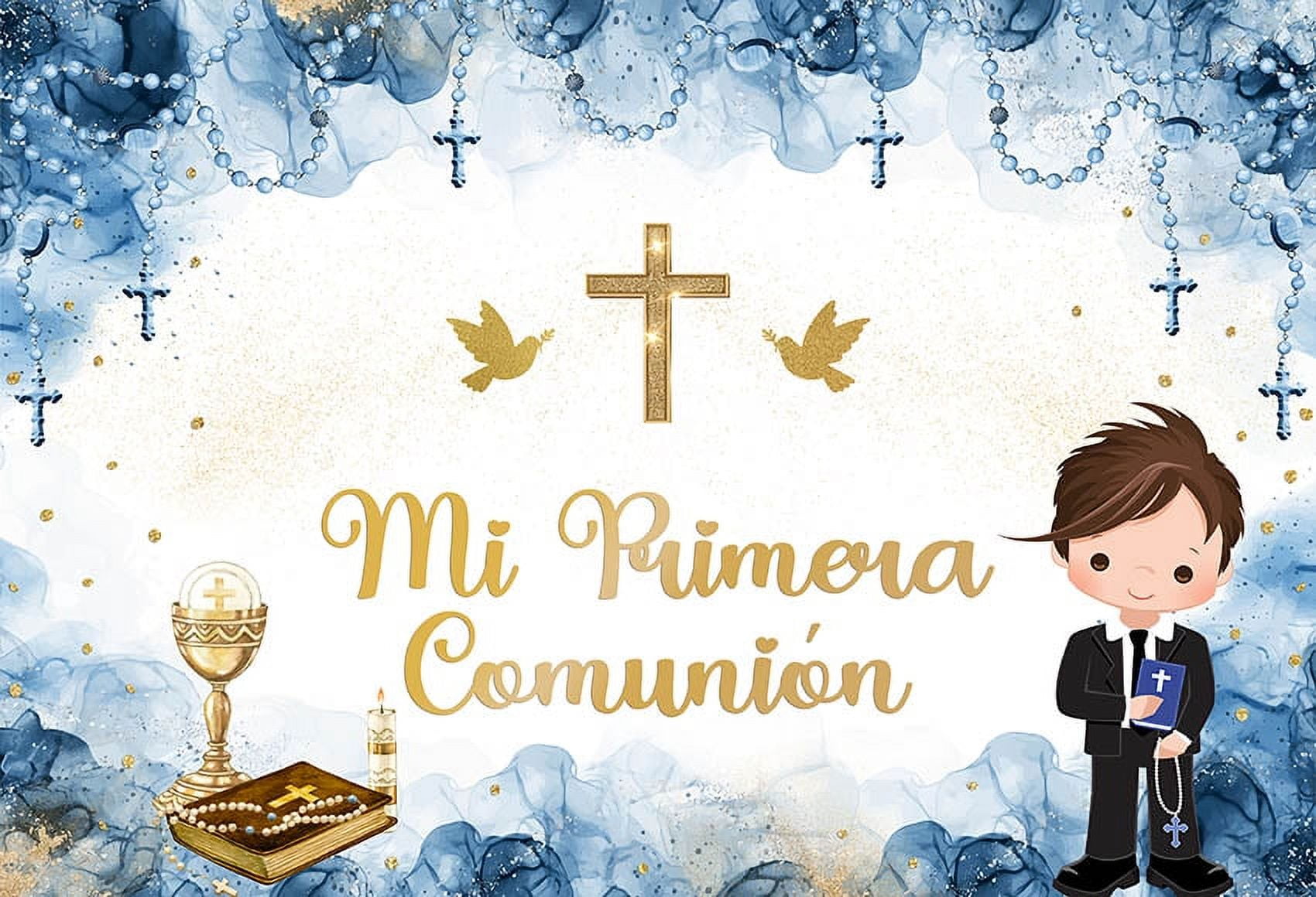 First Holy Communion Baptism God Bless Kid Mi Primera Comunion Party r ...