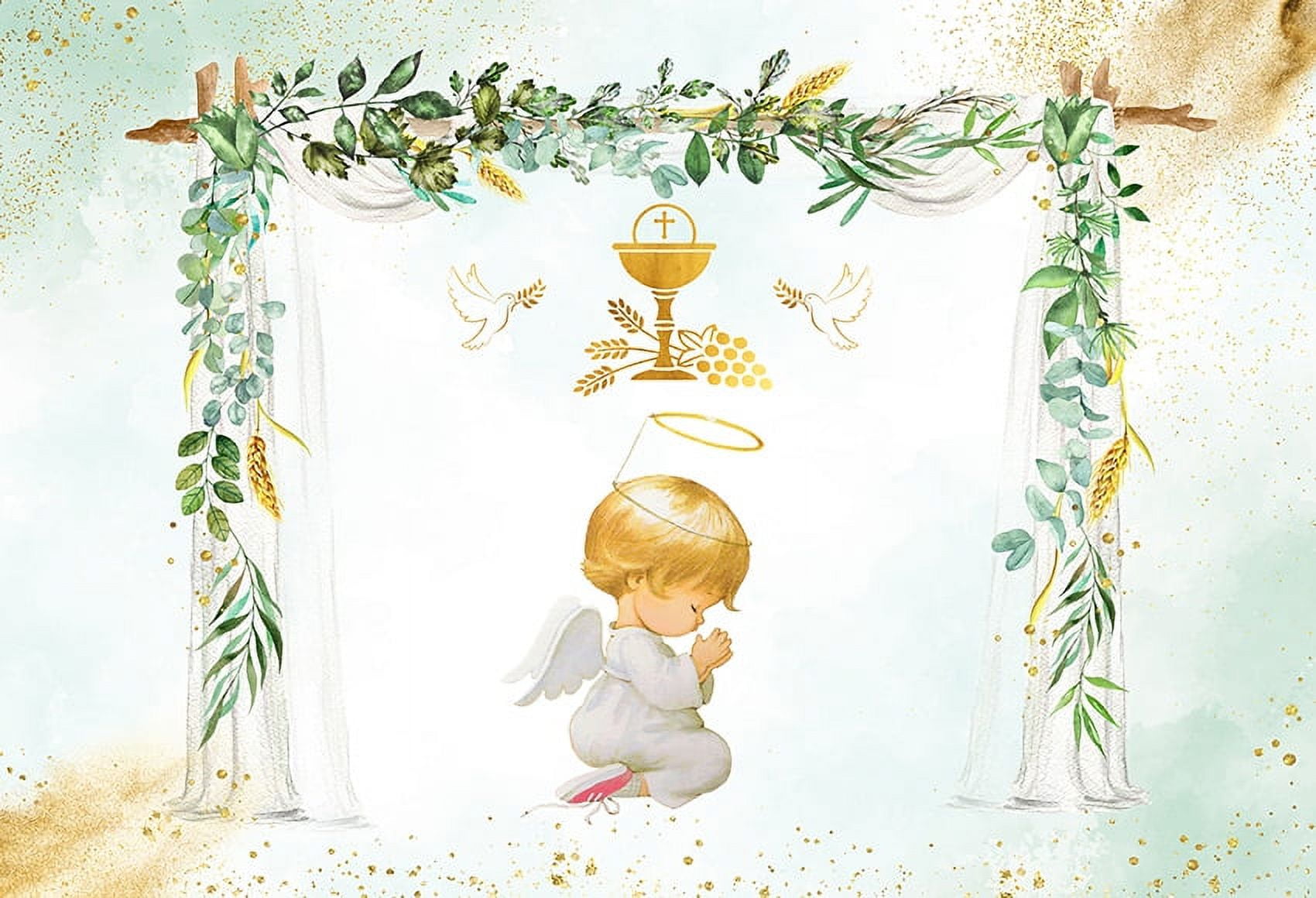 First Holy Communion Baptism Mi Primera Comunion Kid God Bless Party r ...