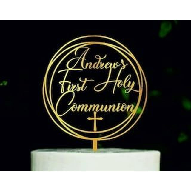 First Holy Communion Cake Topper, Baptism Cake Topper, Personalized ...