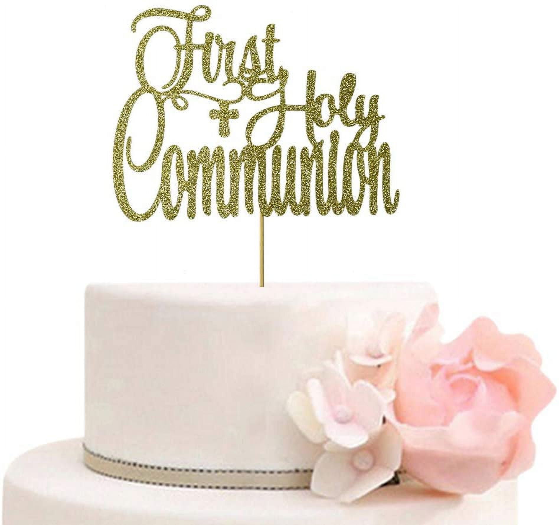 First Holy Communion Cake Topper - Baptism Christening Baby Shower ...