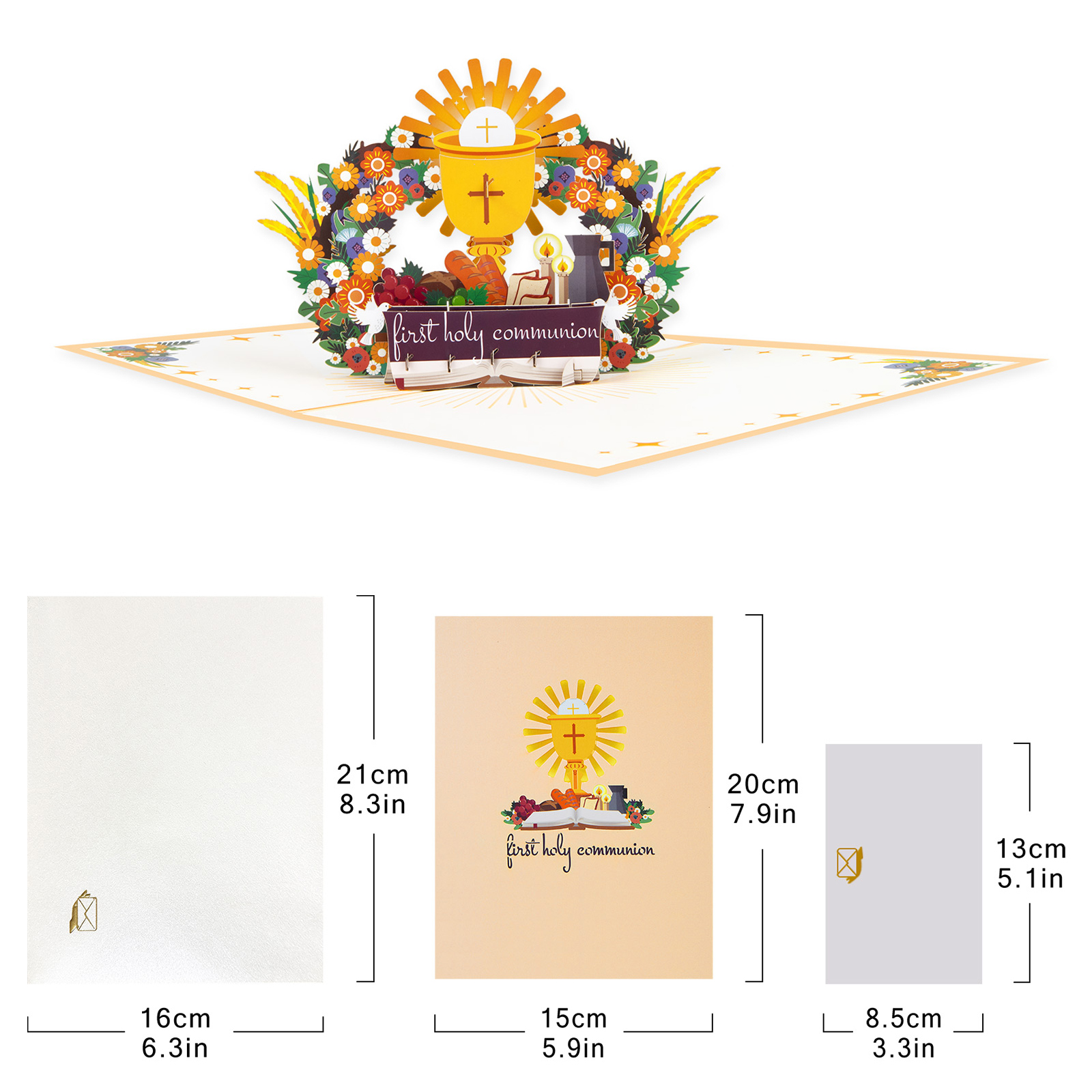 First Holy Communion Card, First Communion Pop up Card for Boy Girl ...