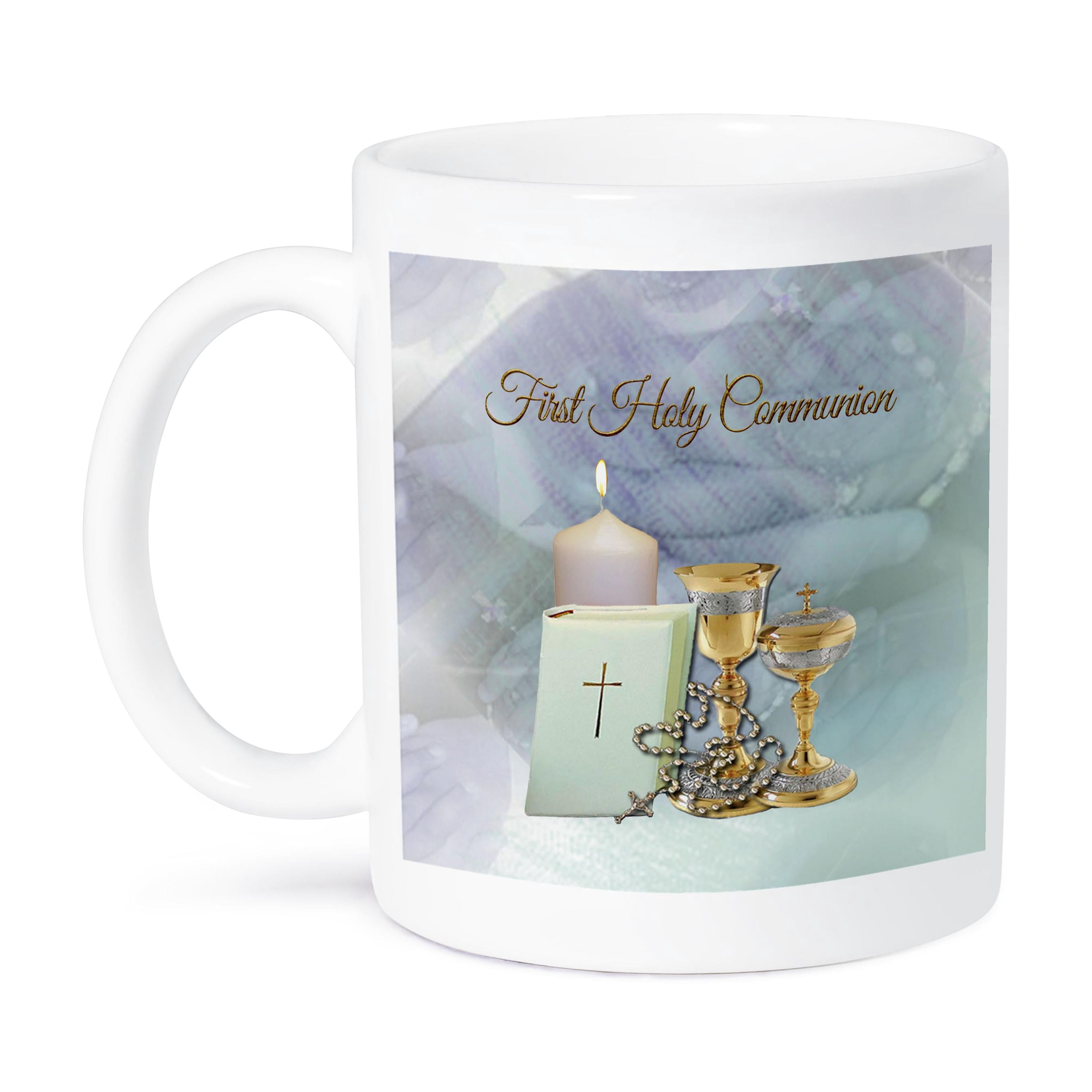 First Holy Communion, Chalice, Bible, Cross On Chain, Lite Candle ...