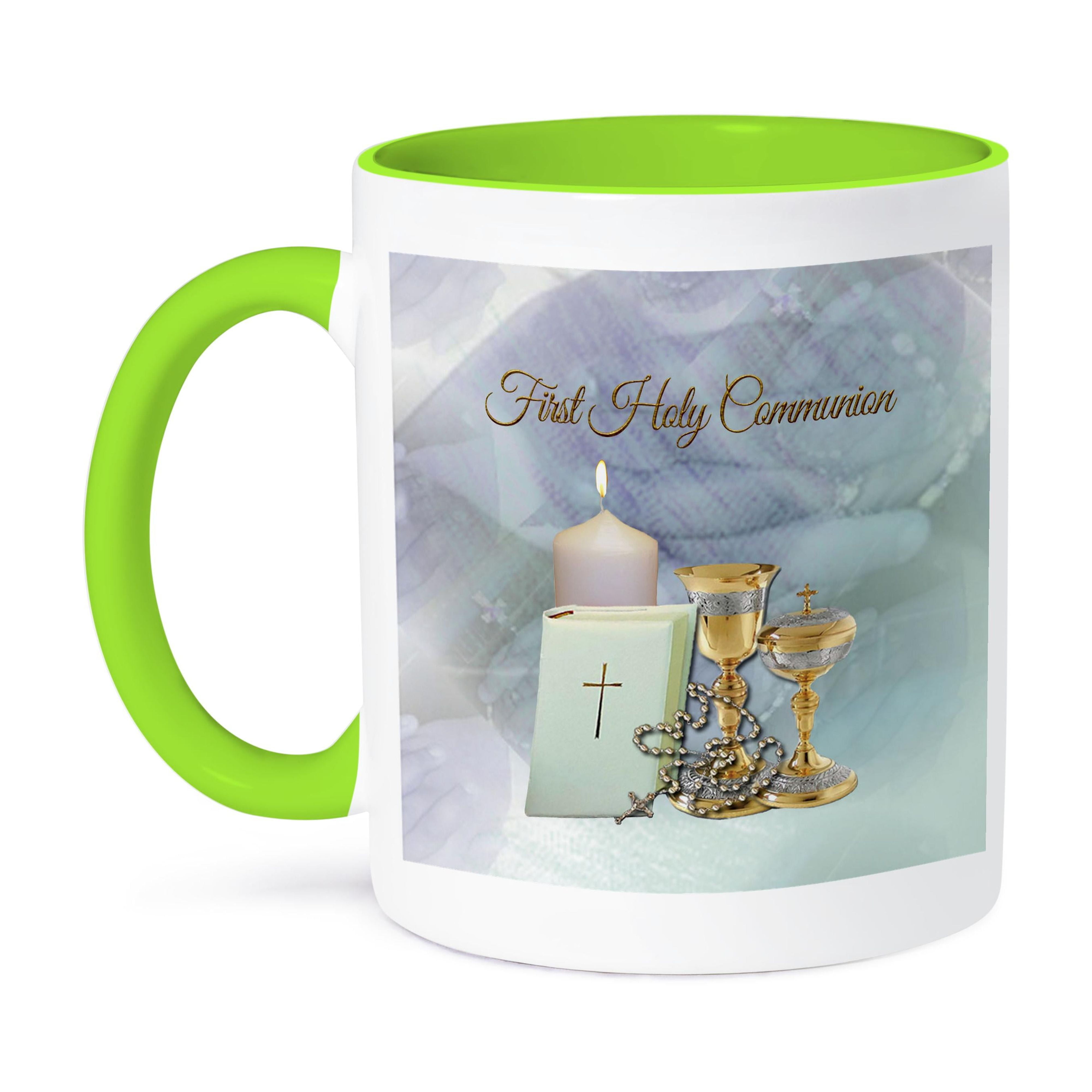 3dRose, First Holy Communion, Chalice, Bible, Cross on Chain, Lite ...