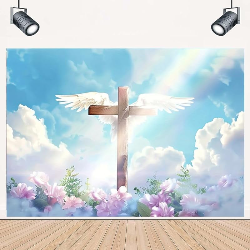 First Holy Communion Christening Photography Backdrop Floral Peace Dove ...