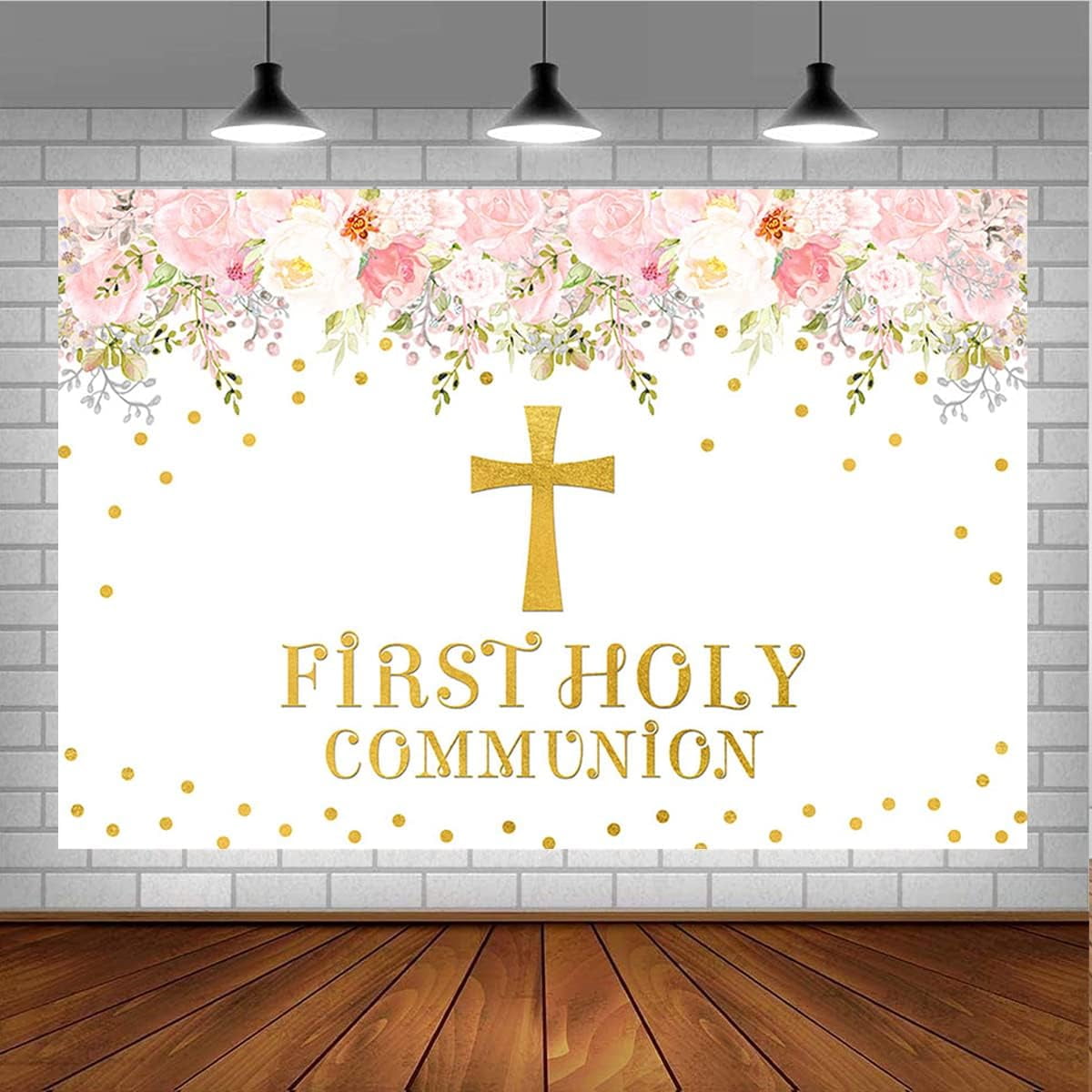 First Holy Communion Decor Background Boy Girl Baptism Party ...