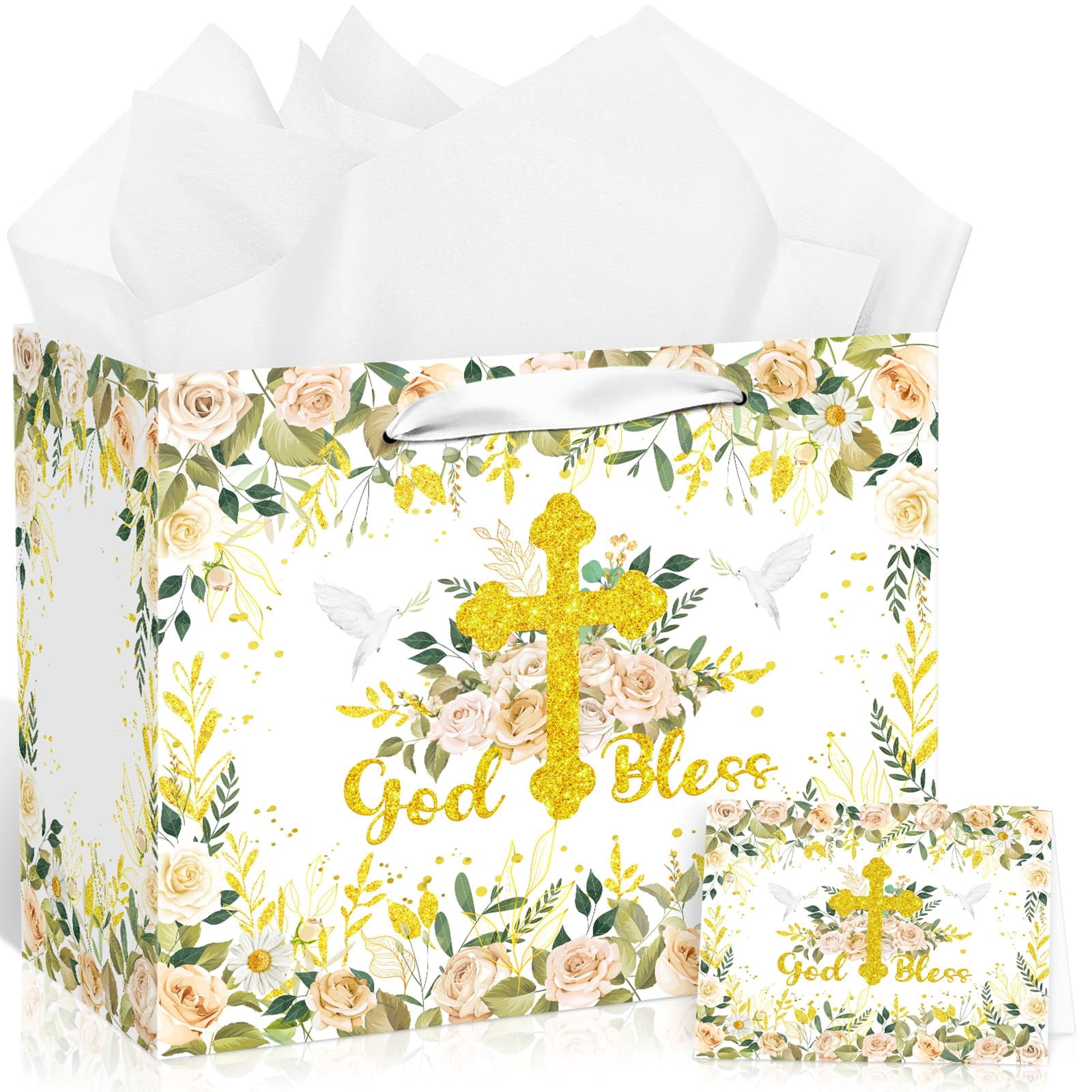 First Holy Communion Gift SBF3 Bag for Girls Boys Cross Gift Bag with ...