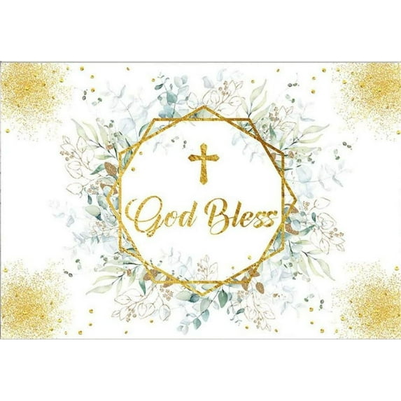 First Holy Communion God Bless The Lvye Flowers Baptism Party Backdrop ...