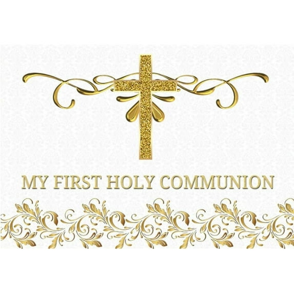 First Holy Communion God Bless The Lvye Flowers Baptism Party Backdrop ...