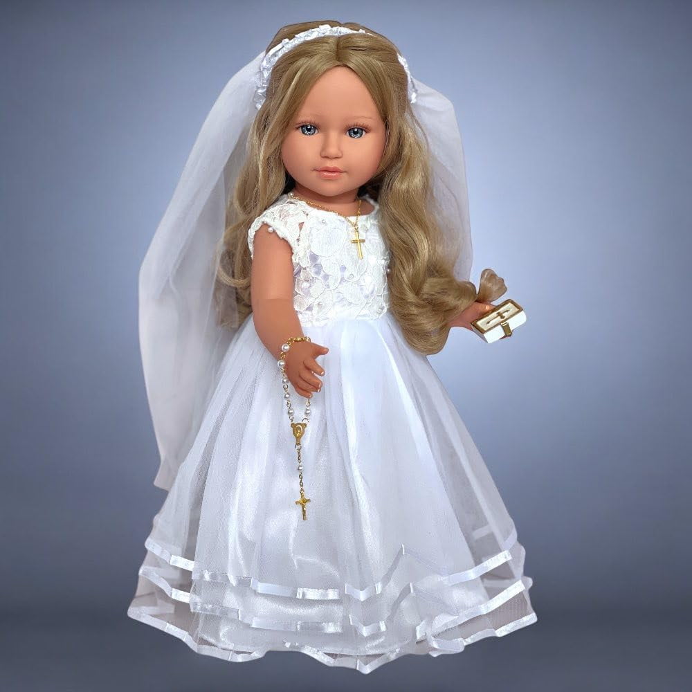 First Holy Communion Gown with Accessories Fits 18 Inch Girl Dolls ...