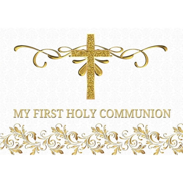 First Holy Communion Photography Backdrop God Bless Baptism Background ...