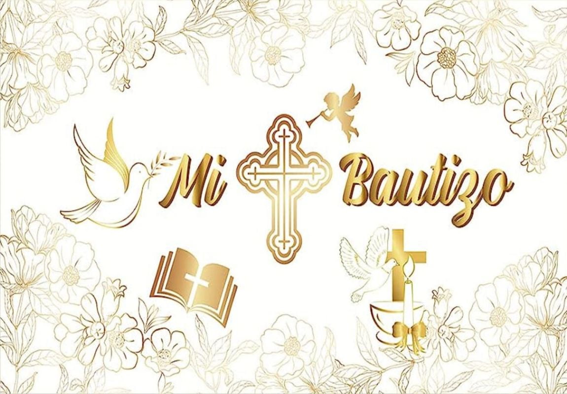 First Holy Communion Photography Backdrop God Bless Baptism Background ...