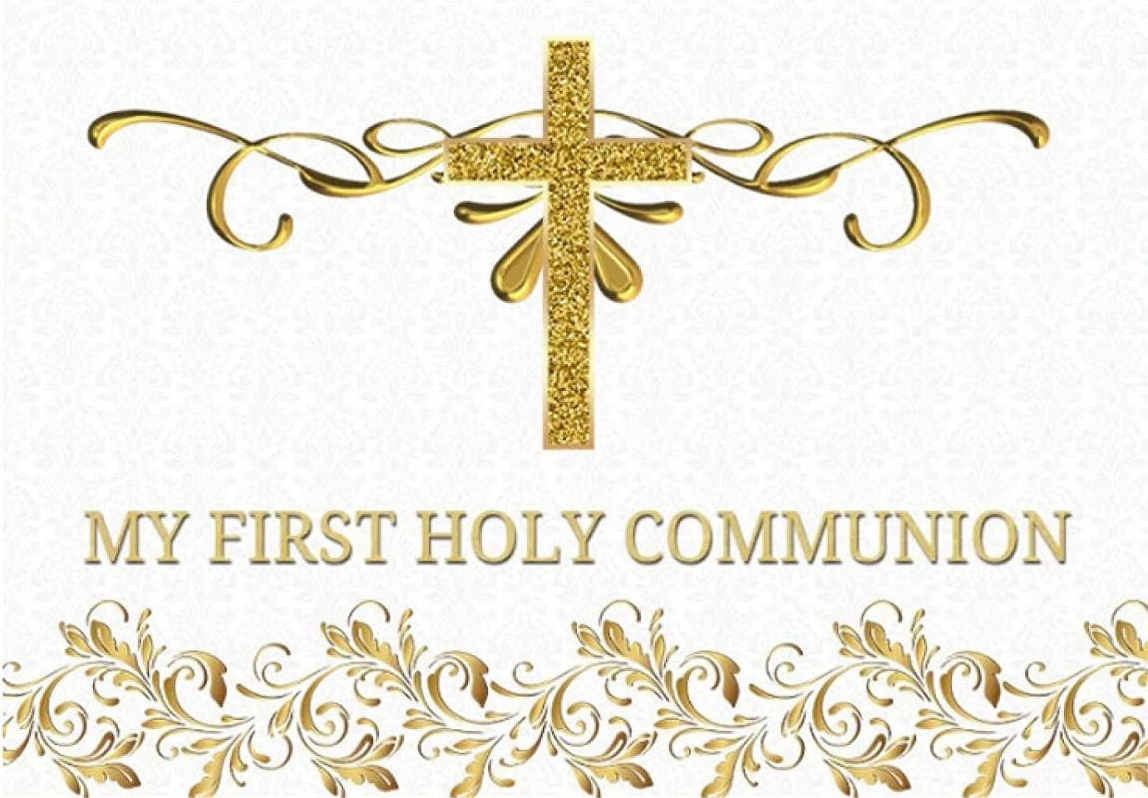 First Holy Communion Photography Backdrop God Bless Baptism Background ...