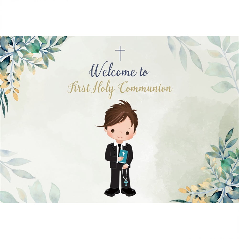 First Holy Communion Photography Backdrop Newborn Christening God Bless ...