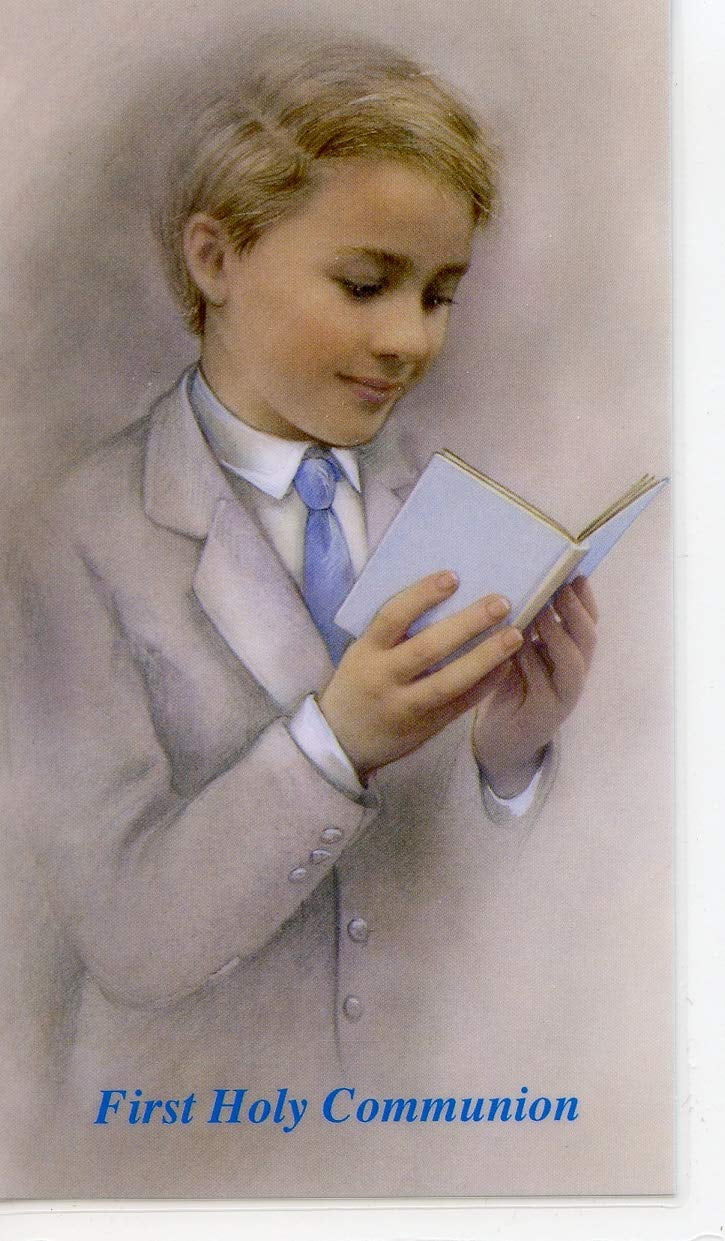First Holy Communion Prayer (boy) holy card - laminated - Pack of 25 ...