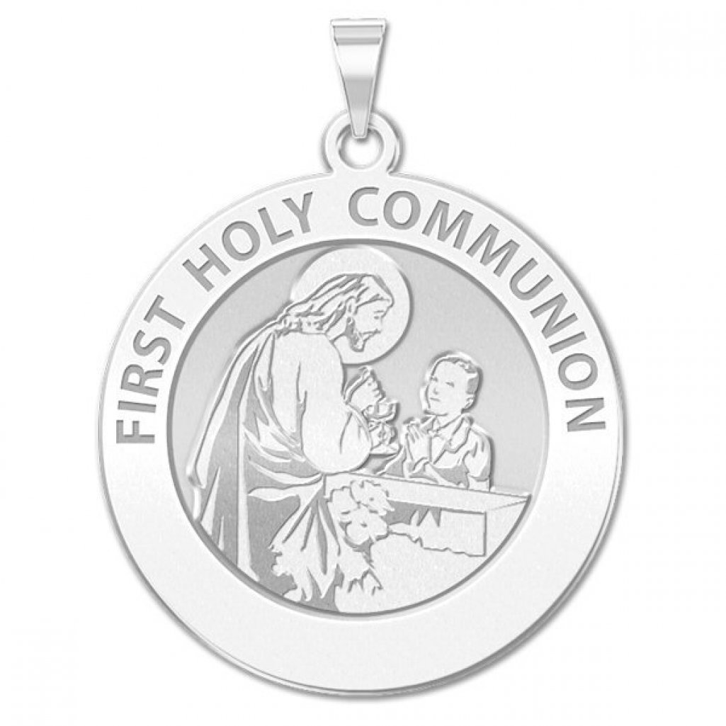First Holy Communion Religious Medal (for a Boy) - 1 inch Size of a ...