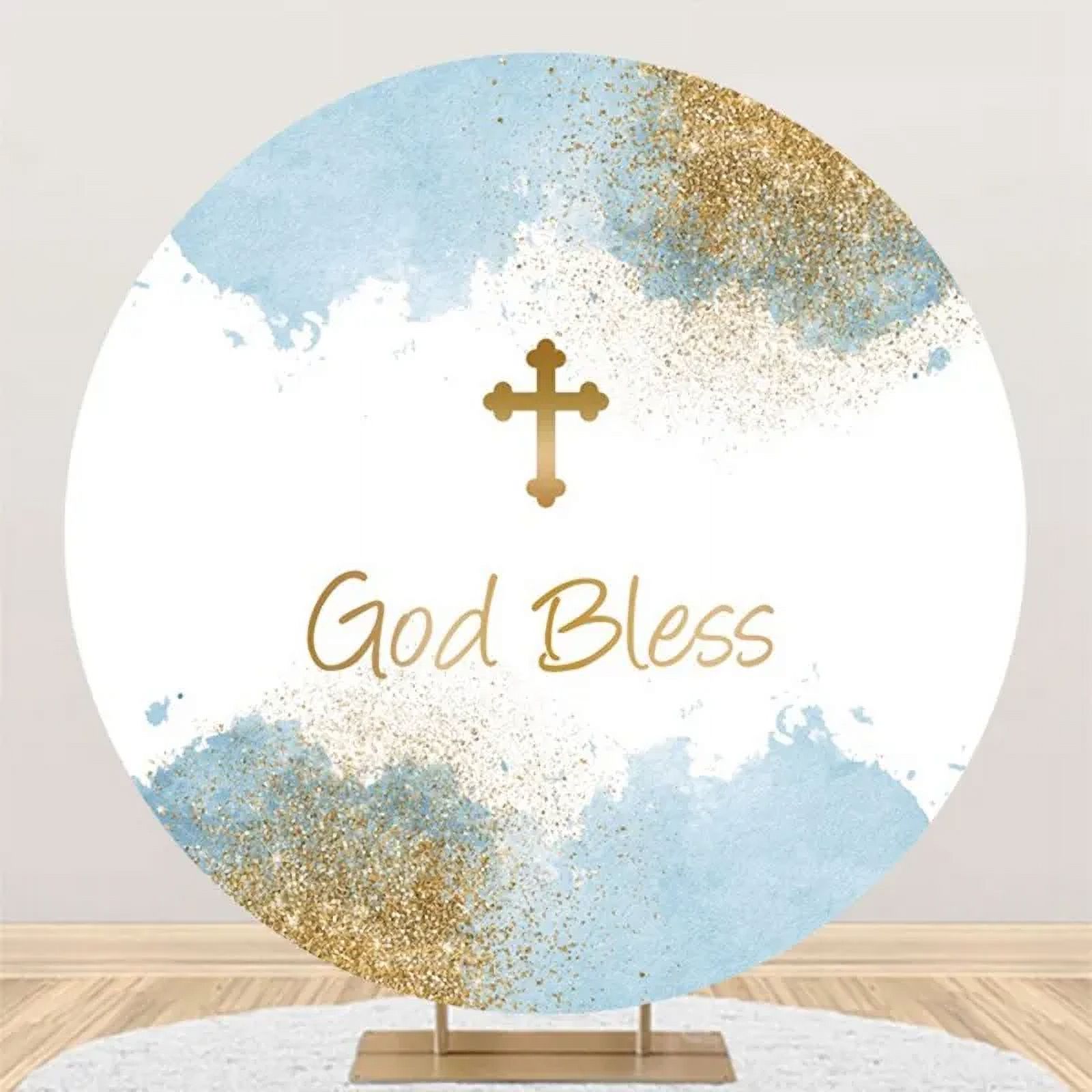 First Holy Communion Round Background My Baptism Boy Girl Cross God ...
