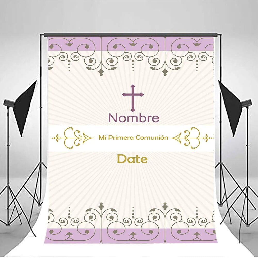 First Holy Communion photography backdrops Photocall Cross Backgrounds ...