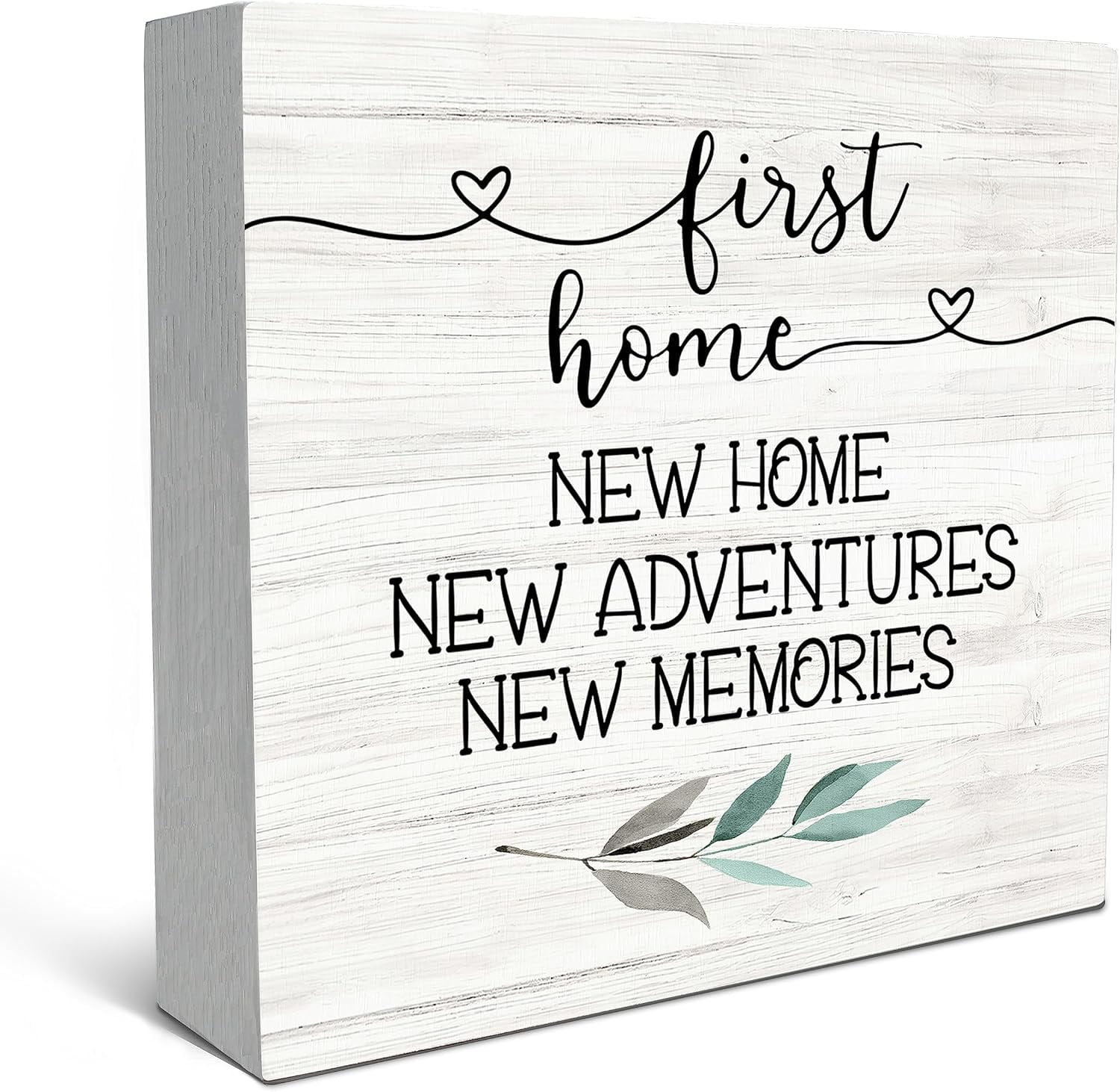 First Home New Home Wood Box Sign Desk Decor,Rustic First Time House ...