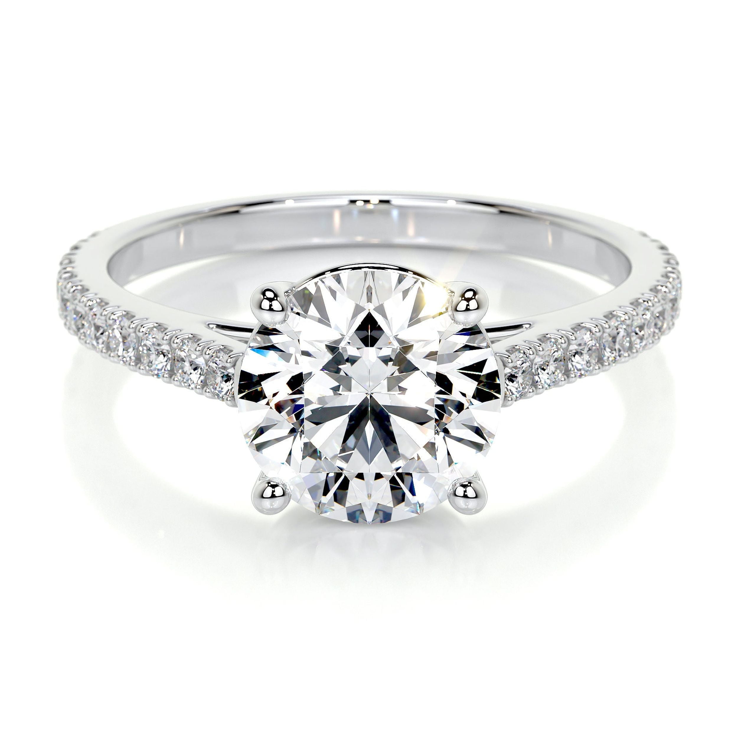 First JeweL 2.1 Ct VVS1/D Round Cut Lab Created Diamond Ring for Her ...