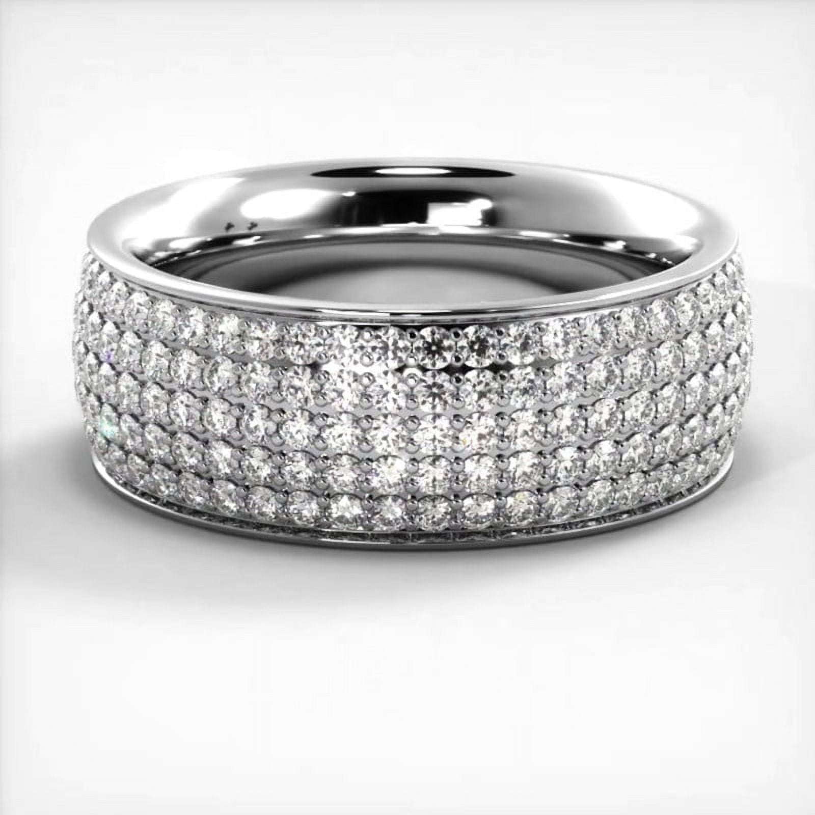 First Jewel 14K White Gold Plated Multi Diamond Ring - 3 Ct Round ...