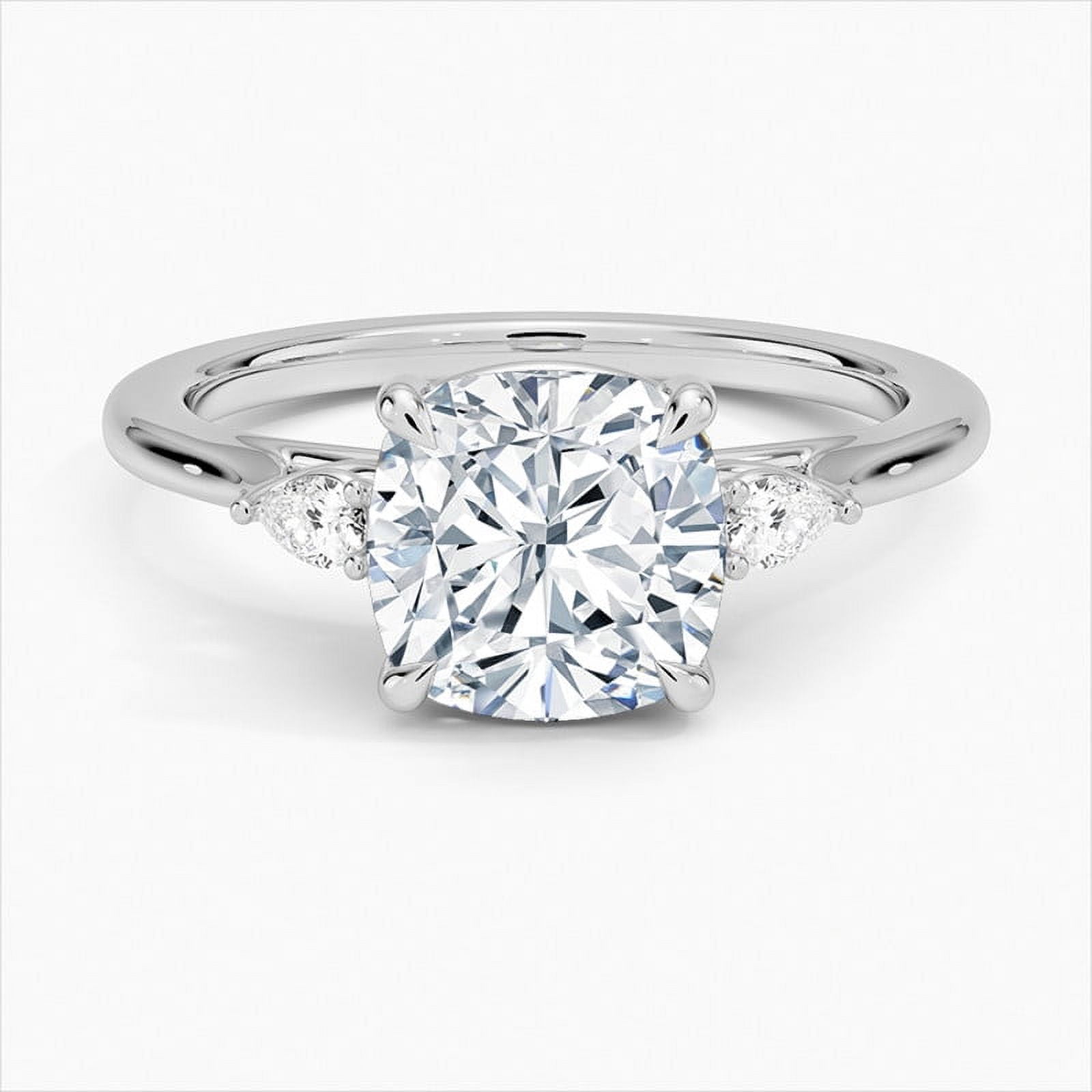 First Jewel 14K White Gold Plated Rings - 1.9 Ct Cushion Cut Diamond ...