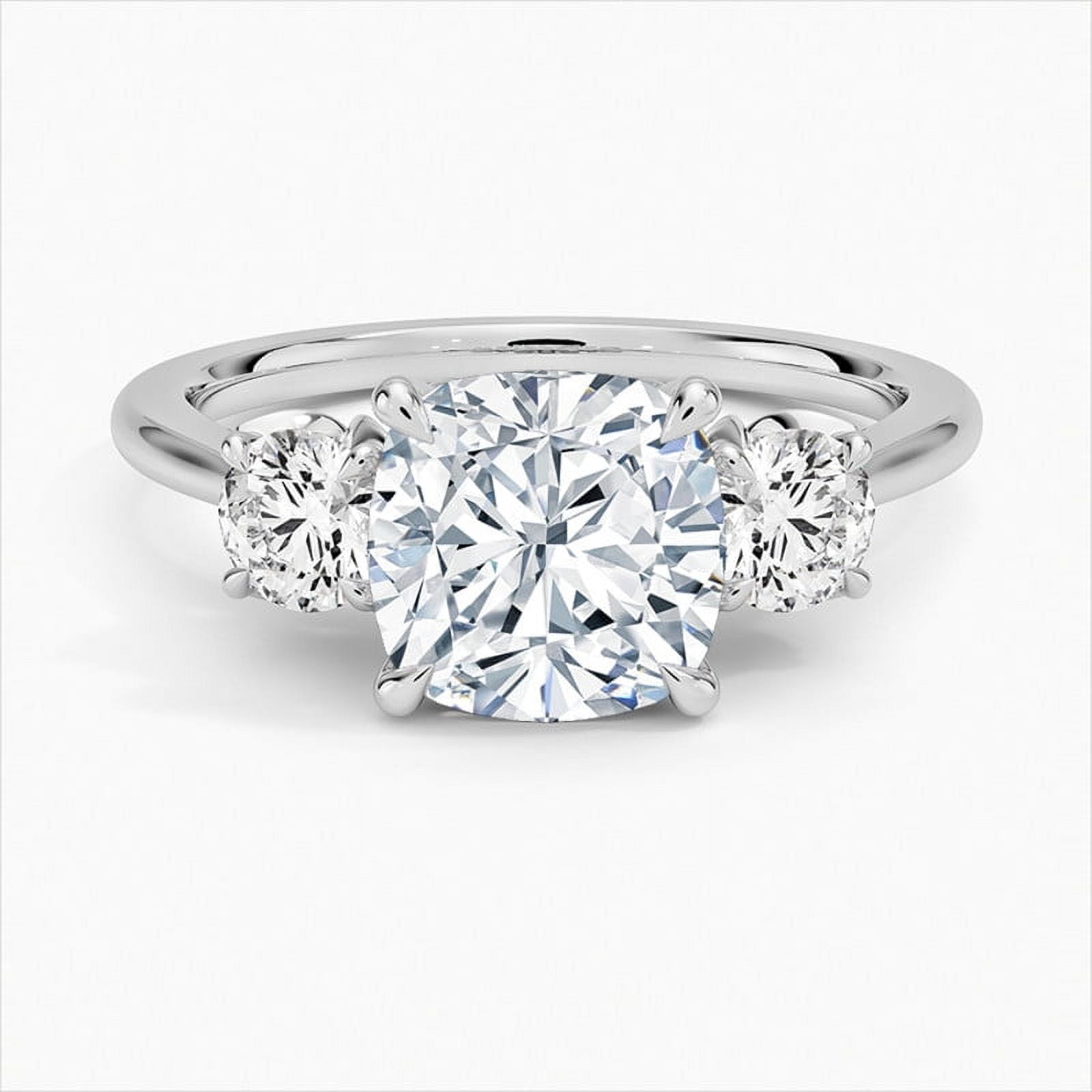 First Jewel 2.2 Ct Cushion Cut Diamond Rings - 14K White Gold Plated ...