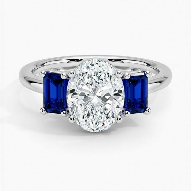 First Jewel 2.6 Ct Oval Cut Lab Created Diamond Wedding Ring - 14K ...