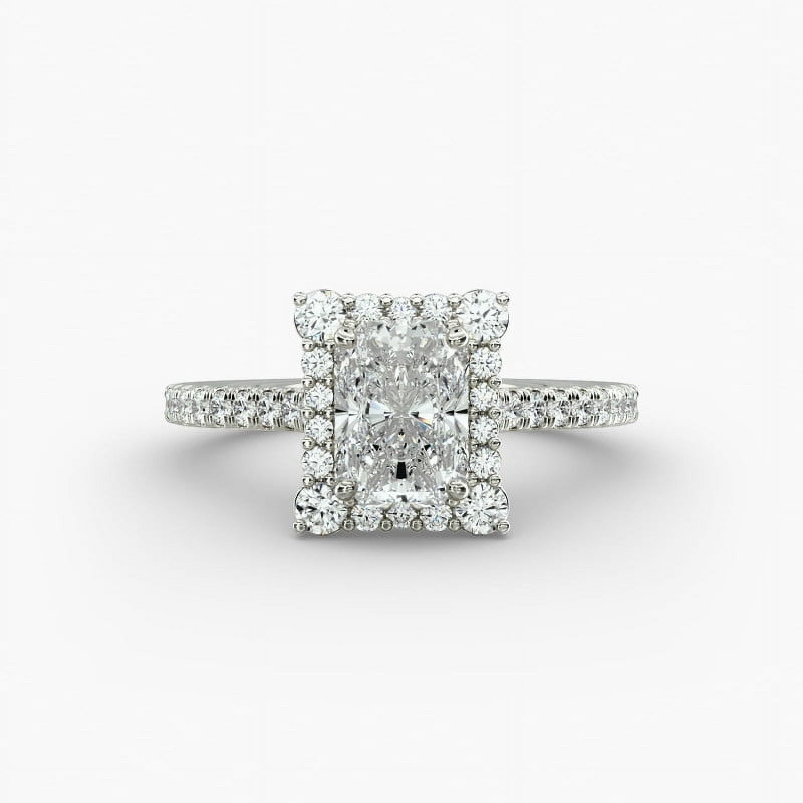 First Jewel 2 Ct Radiant Cut Lab-Grown Diamond Ring for Women - Stamped ...