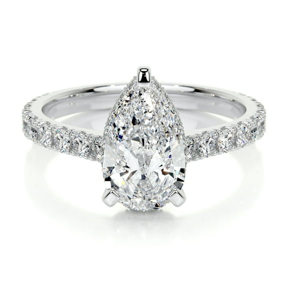 First Jewel Exquisite 2.3 Ct Radiant Cut Hidden Halo Bezel Diamond Ring ...