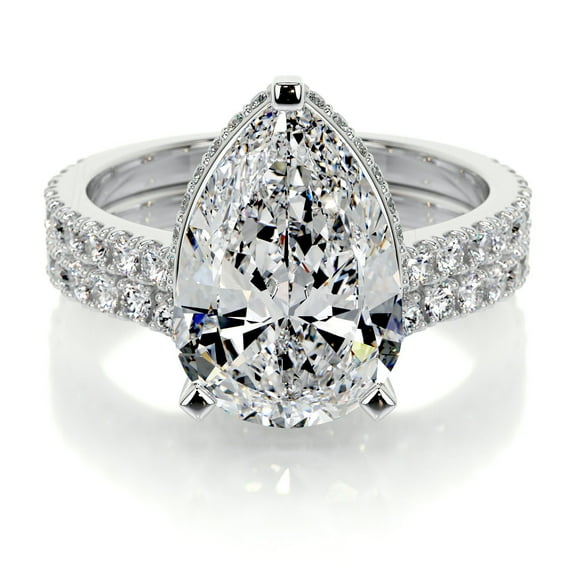 First Jewel Exquisite 2.3 Ct Radiant Cut Hidden Halo Bezel Diamond Ring ...