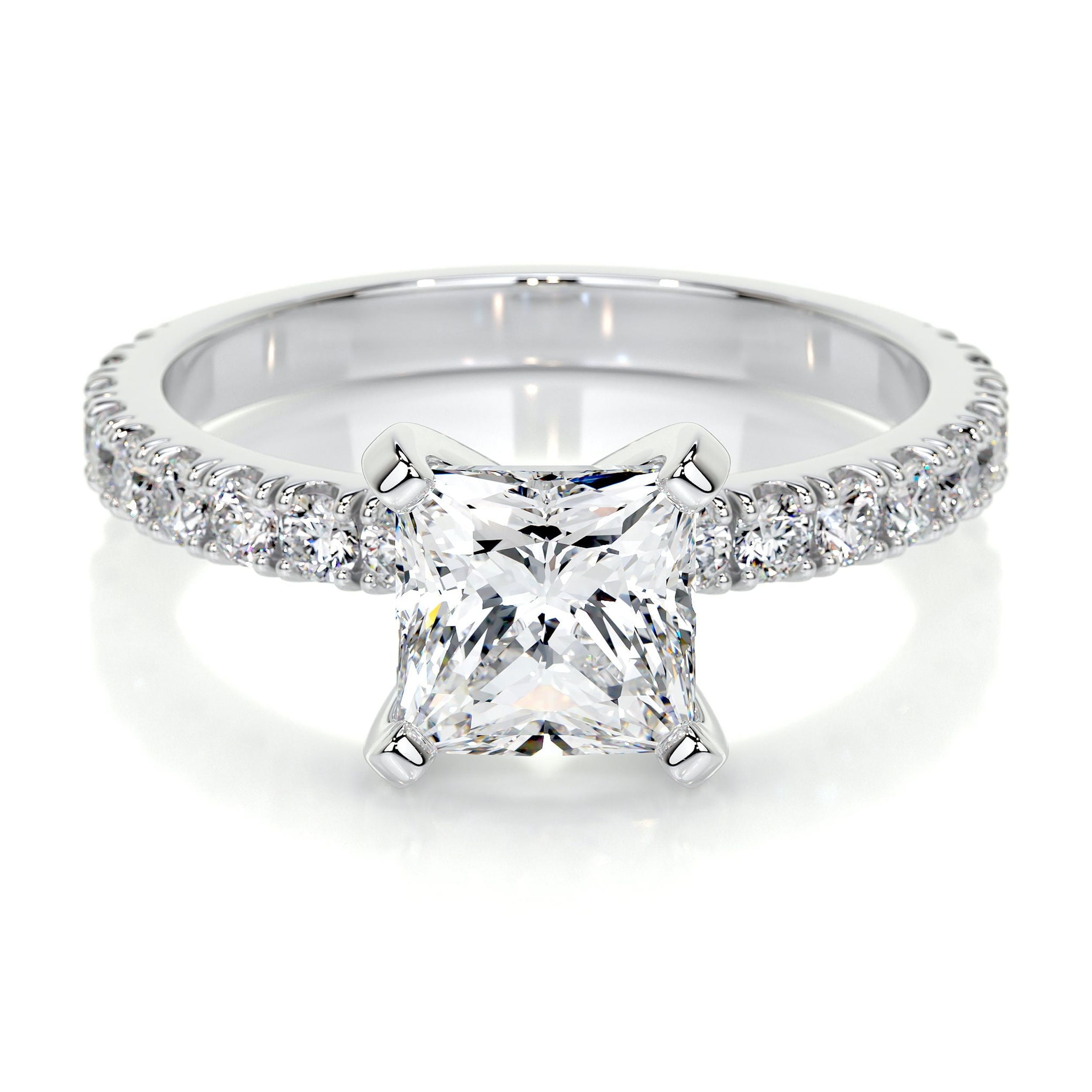 First Jewel Princess Cut Excellent 1.9 Ct Diamond Ring For Women's ...