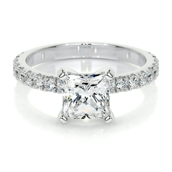 First Jewel Silver 14K White Gold Over Ring - Anniversary Ring - Oval ...